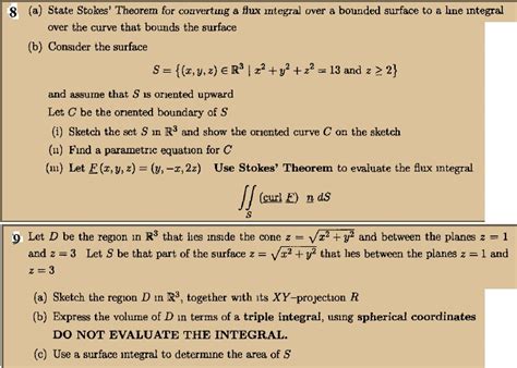 solved state stokes theorem for converting flux integral over bounded