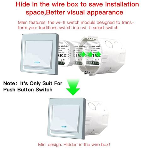Moes Wifi Smart Dimmer Module Led Light Switch Dimmable Relay Wm 105ms