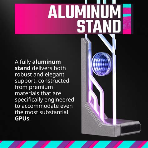 Cooler Master Atlas Argb Gpu Support Bracket Aluminum Magnets Stand Infinity Mirror Design