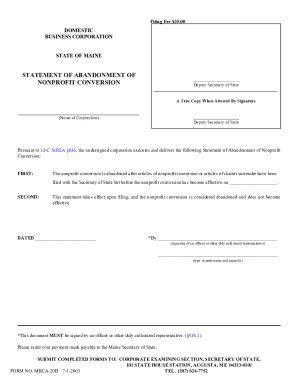 Fillable Online Fillable Online STATEMENT OF ABANDONMENT OF Fax Email