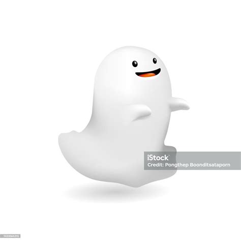 Ilustración De Ilustración Vectorial Ghost 3d Aislada Sobre Fondo