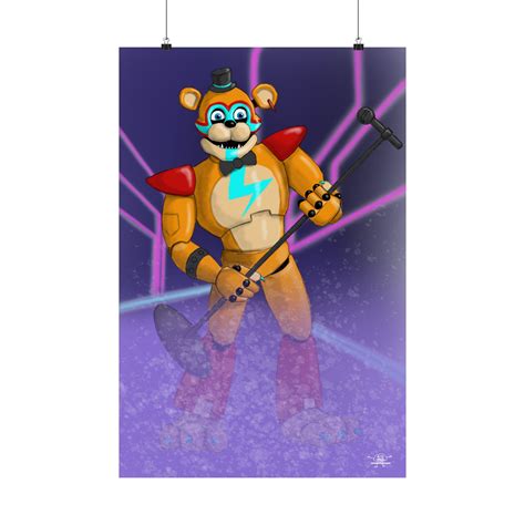 Glamrock Freddy Poster Fnaf Poster Matte Print Fnaf Glamrock Freddy