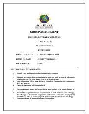 Group Assignment Part Adone Docx Group Assignment Technology Park Malaysia Ct Alg