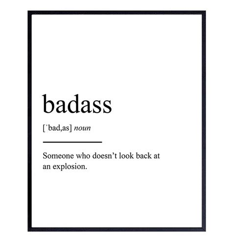 Badass Definition Wall Art Home Decor Macho Tough Guy