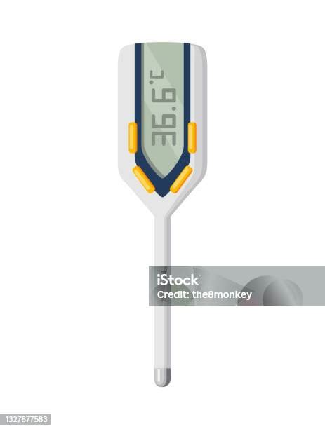 온도계 아이콘 벡터에서 체온을 측정합니다 전자 온도계 주요 예방 코로나 바이러스 흰색 배경에 격리 된 웹 디자인에 대 한 만화 아이콘 0명에 대한 스톡 벡터 아트 및 기타