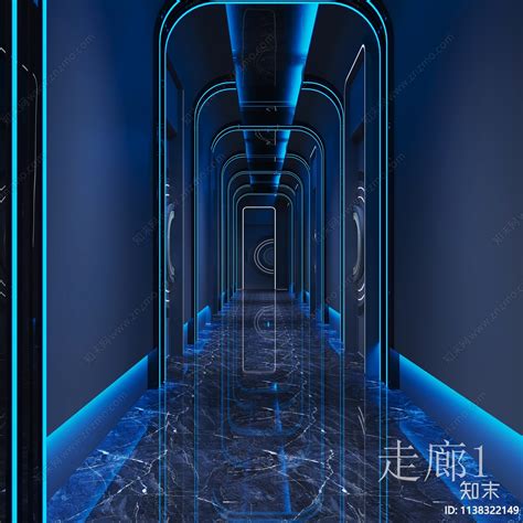 现代科技ktv走廊3d模型下载【id1138322149】知末3d模型网