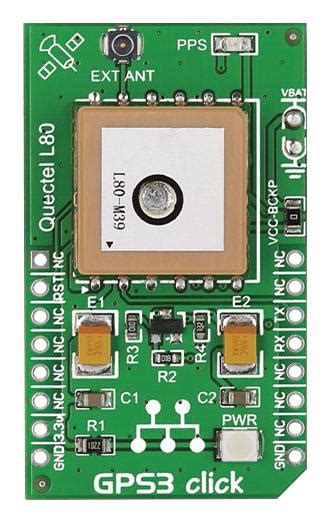 MIKROE 1714 Mikroelektronika Click Board GPS3 Click GPS Farnell UK