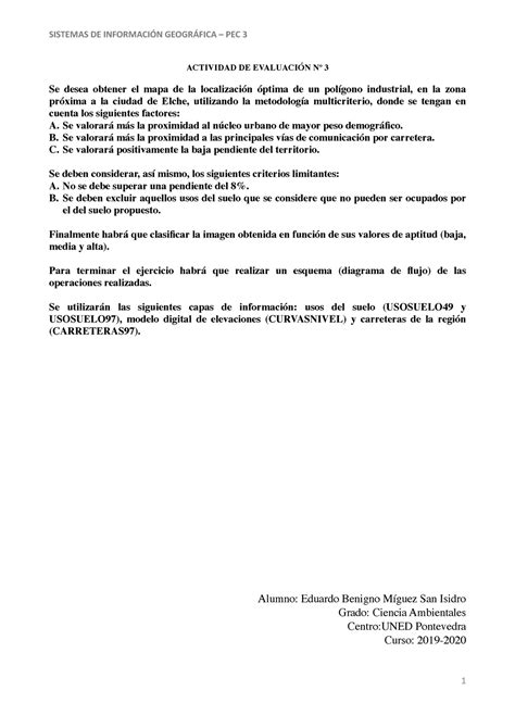 Actividad De Evaluación Pec Nº 3 Sig Benigno Warning Tt Undefined Function 32 Actividad
