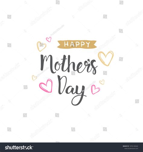 Happy Mothers Day Hand Drawn Lettering Stock Vector Royalty Free