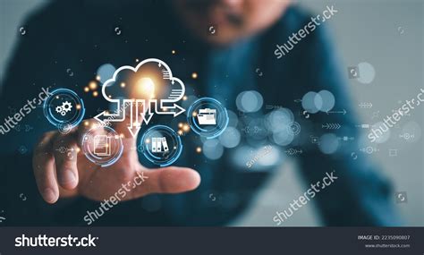 Business People Touching On Cloud Computing Stock Photo Shutterstock