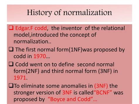 Normalization Nf Nf Nf Bcnf Ppt