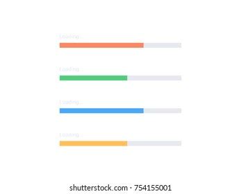 Vector Progress Loading Bar Set Flat Stock Vector Royalty Free