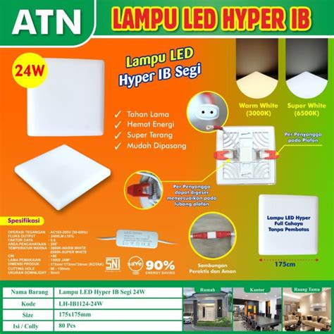 Lampu Led Downlight Atn Panel Hyper Inbow Tipis Kotak Plafon Frameless