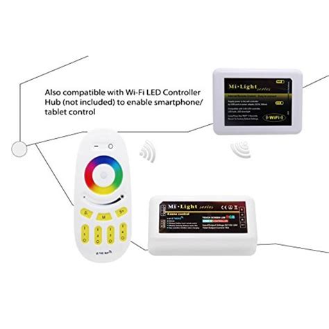 WiFi Compatible RGB White Controller Kit 4pcs RGBW Multi Zone Controllers RF Remote 4 Zone