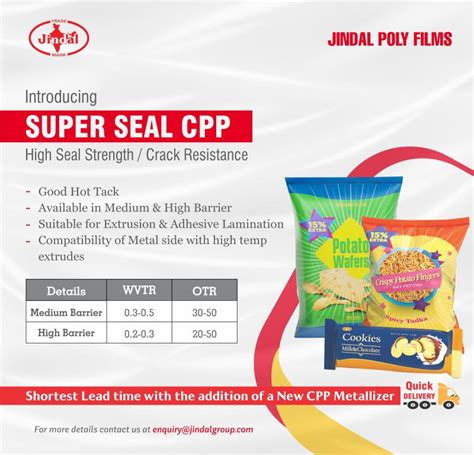 Jpfl Films Private Limited On Linkedin Introducing Super Seal Cpp With High Seal Strength