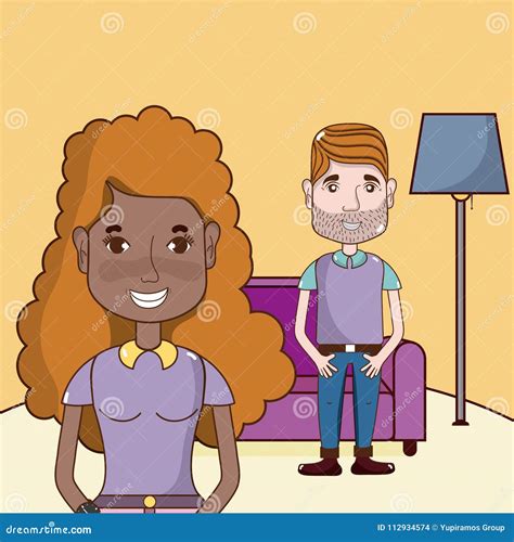 Cute And Funny Couple Cartoons Stock Vector Illustration Of Female