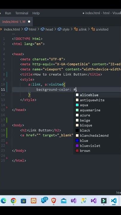 how to create link button by using html and css html css link