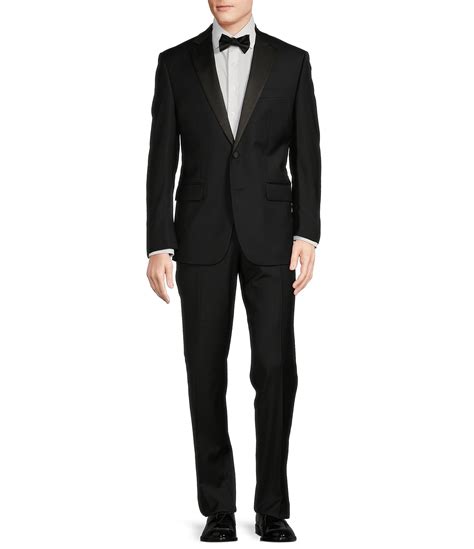 Hickey Freeman Classic Fit Flat Front Solid 2 Piece Tuxedo Suit Dillards