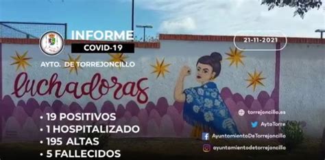 INFORME DE SITUACIÓN COVID a TTN Torrejoncillo Todo Noticias