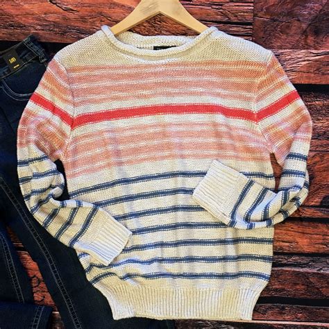 Dual Color Striped Knit Sweater