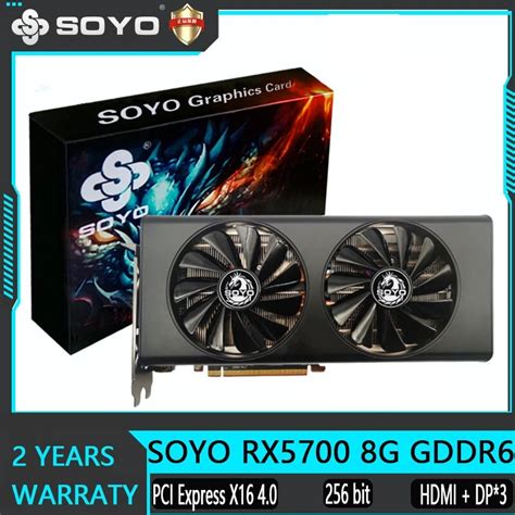 SOYO Video Card AMD RX5700 RX5700XT RX580 8G Gaming GDDR6 256Bit PCI