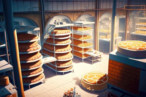 Fábrica De Producción De Alimentos De Panadería De Pan Foto Premium