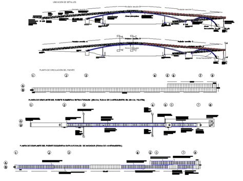 Beam Pedestrian Bridge Structural Drawings Detail Dwg File