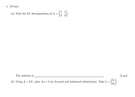 Solved A Find The LU Decomposition Of A 1213 The Chegg