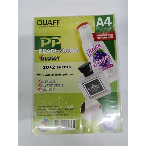 Pp Pearl Sticker Paper A4 Size 20sheetsglossy Shopee Philippines