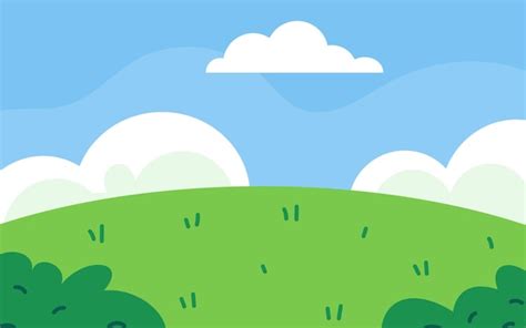 Premium Vector Green Field Landscape Background