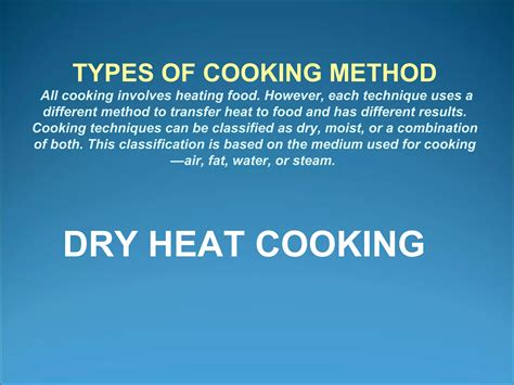 Dry Heat Cooking Method Ppt