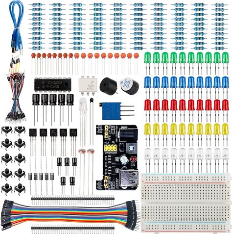 Jp Smraza 電子工作キット Arduino用基本部品 初心者スターター ブレッドボード 電源 ジャンパー線 Led 抵抗 Arduino R3、mega2560