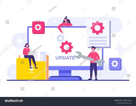 System Maintenance Flat Vector Illustration Error Stock Vector Royalty