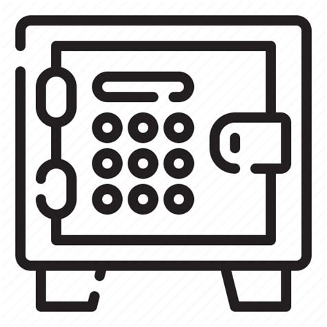 Safety Deposit Security System Bank Safe Box Icon Download On