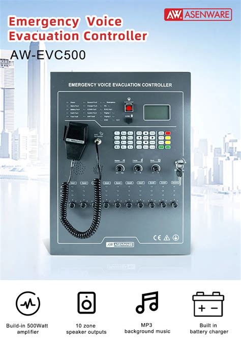 Voice Evacuation System Audio Voice Evacuation System Control Panel