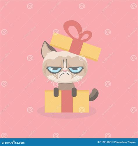 Cute Grumpy Cat Stock Vector Illustration Of Kitten 117710749