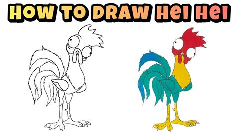 How To Draw Bumbling Rooster Heihei From Moana Discover Your Talent YouTube