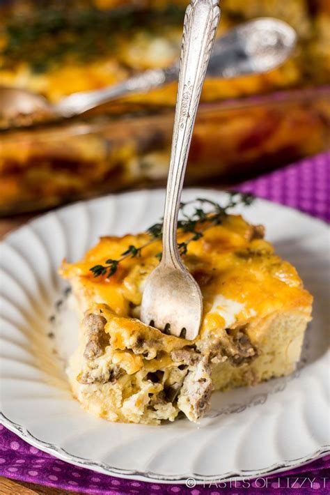 Egg Breakfast Casserole With Sourdough Bread Sausage And Cheese