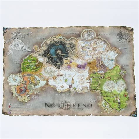 Northrend Map World Of Warcraft Map Cotton Canvas Digital