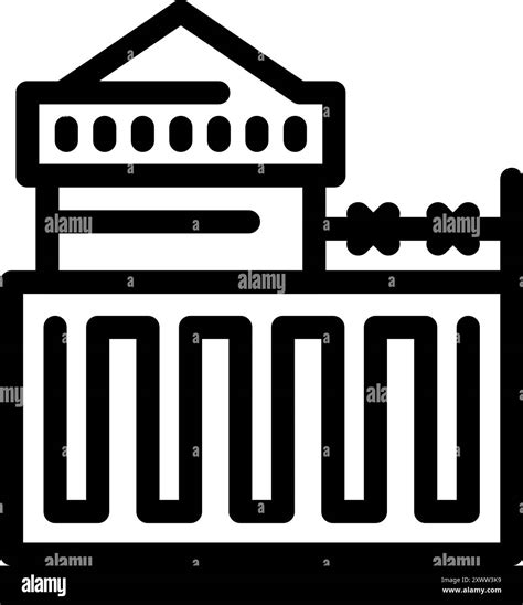 Simple Icon Of An Electrical Substation Building Supplying Electricity