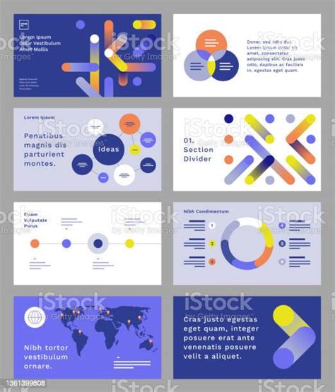 Presentation Design Template With Abstract Geometric Connection