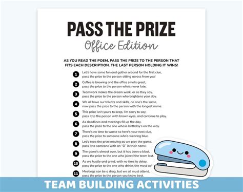Office Pass The Prize Game Pass The Prize Office Game Work Pass The