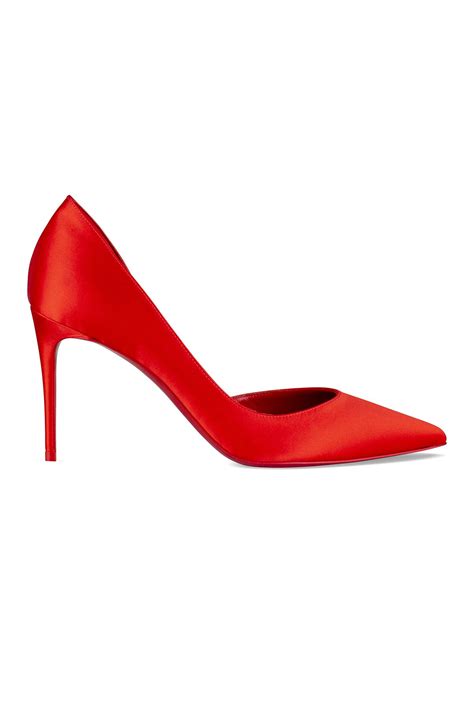 Christian Louboutin Iriza Satin Pointed Toe Pumps In Red Lyst