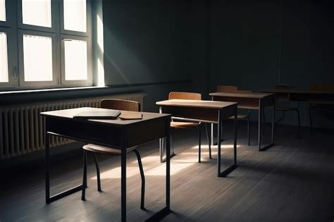 Premium Ai Image Back To School Concept Empty Table In Classroom Ai Premium Ai Image Back To School Concept Empty Table In Classroom Ai