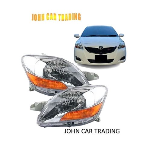 Toyota Vios 2008~2013 Head Lamp Vios Ncp93 Lampu Depan Vios Dugong Smokeamberclear Full