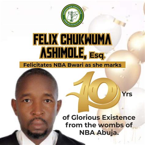Felix Chukwuma Ashimole Kubwaexpress Felicitates Nba Bwari Kubwa Express News