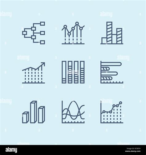 Outline Data Analysis Chart Diagram Vector Simple Icons For Web And Mobile Design Pack 5 Stock
