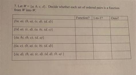 Solved Let W A B C D Decide Whether Each Set Of Chegg Com