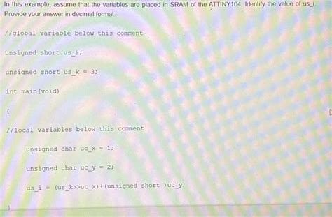 Solved In This Example Assume That The Variables Are Placed