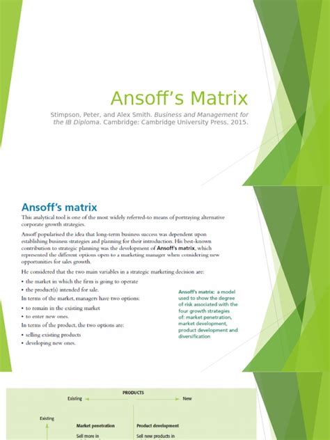 Ansoff Matrix Pdf